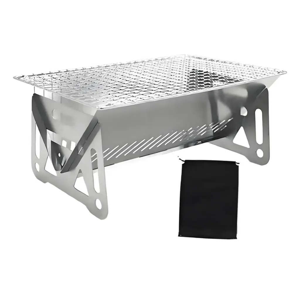 Foyer pliable inox – Réchaud & grill camping - minimaltrek